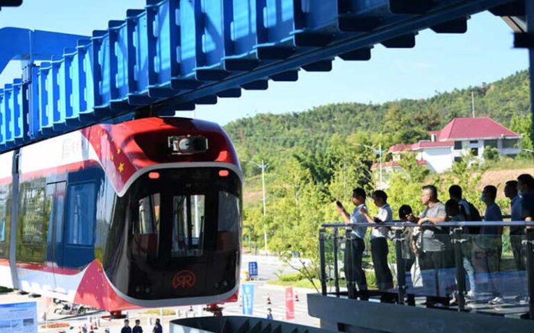 China unveils its futuristic levitated suspended maglev rail line